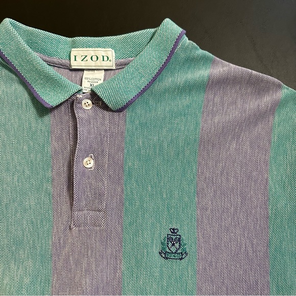 Izod | Shirts | Vintage 9s Izod Striped Pastel Polo Shirt Lacost Usa Made Summer Golf Tennis Xl ...